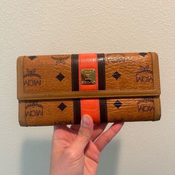 MCM | Bags | Mcm Cognac Long Snap Wallet | Poshmark
